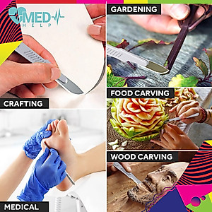 MedHelp MedHelp Pack of 2 Scalpel Handle 3, High-Quality Stainless Steel Scalpel Handle No 3, Fits Surgical Blades No. 10, 10R, 11, 12, 13, 14, 15, Lightweight and Durable Dermaplane Handle