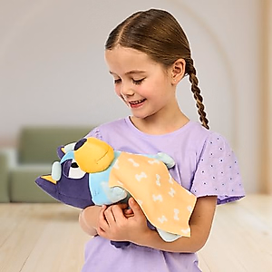 Bluey Sleepy Time 13 Inch Plush with Blanket, Press Tummy to Hear 7 Fun Phrases, Sing Along to The Theme Song, So Soft Made with Deluxe Fabrics and Detailed Stitching | Amazon Exclusive