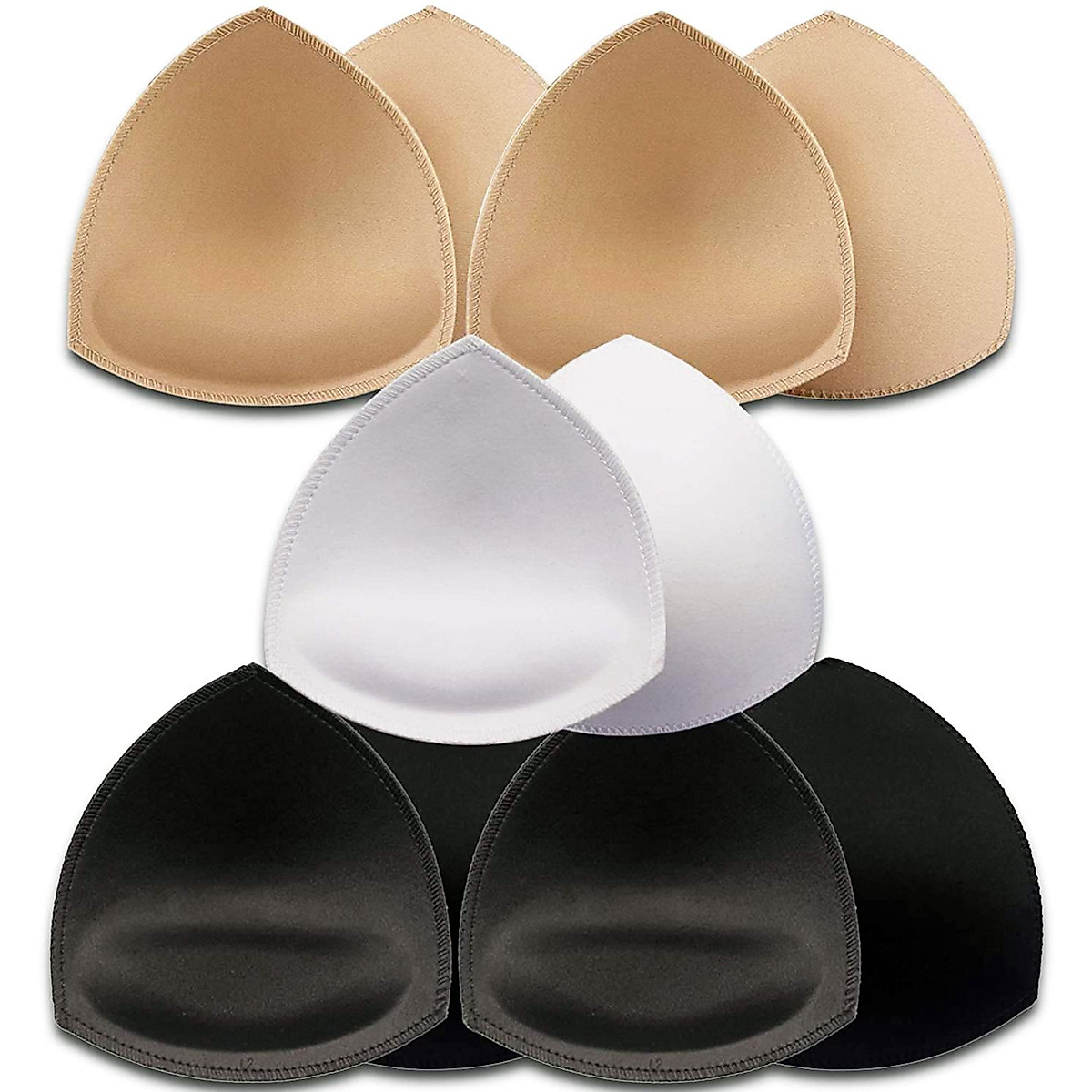 TAOHUA GARDEN 5 Pairs Bra Pads Inserts,Removable,Breathable, Air Cotton,Foam Sponge (3Colors, C/D CUP)