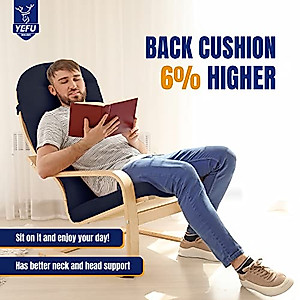 YEFU Adirondack Chair Cushion, Rocking Chair Cushions High Back, Thickened Patio Chair Pad for Indoor and Outdoor, 49x20x5 Inch, Navy