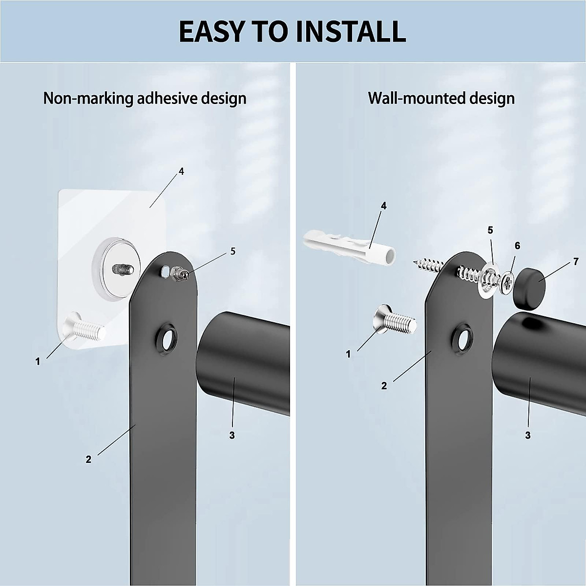 Stretchable 17-31 Inches 3-Tier Bath Towel Bar Bathroom Towel Rack Hooks Kitchen Hand Towel Holder Dish Cloths Hanger SUS304 Stainless Steel Wall Mounted No Drill Space Saving 3-Bar Matte Black