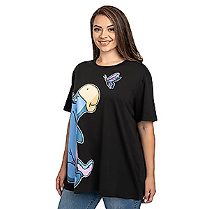 Disney Plus Size Womens T-Shirt Eeyore Butterfly Side Print (Black, 5X)