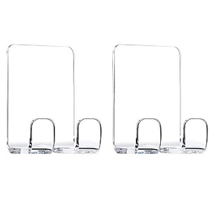 JWCE. Razor Holder Hooks Shower Hook with Acrylic Adhesive for Razor Bathroom Kitchen Organizer for Razor Plug Towelrazor Hooks (Acrylic Razor holder-2pcs)