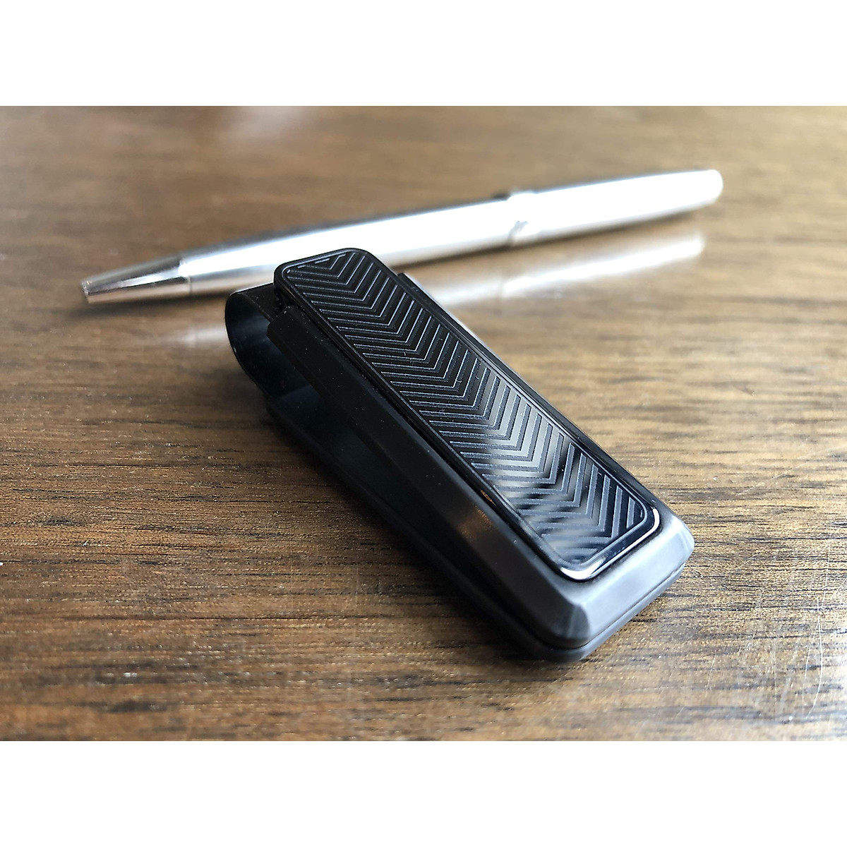 M-Clip Stainless Steel Blackout Money Clip (Chevron) - Cash and Credit Card Holder for Men - Minimalist Slim Wallet Alternative