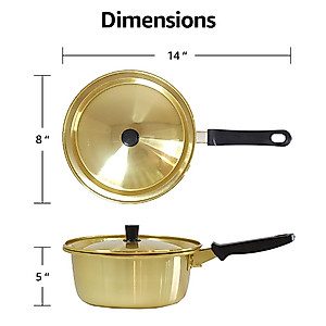 SCALEUP Korean Yellow Pot, Ramen Cooking Pot, Fast Heating (18cm/7 inches)