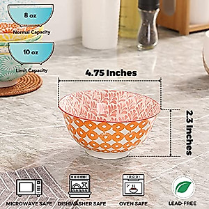 FERAHI Ceramic Bowls, 10 Oz Small Bowls, Set of 8 Ice Cream Bowls, Dessert Bowls, Cereal Bowls for Salsa, Rice, Sauce, Side Dishes, Snack, Condiment, 4.75 Inch-Microwave Dishwasher Safe