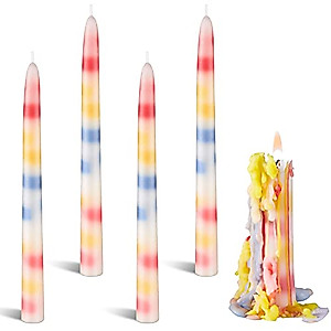 Treela 4 Pcs Multi Color Drip Candles Rainbow Colored Dripping Candles for Wine Bottles Home Decor, 2 Candles Per Box