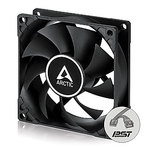ARCTIC F8 PWM PST CO - 80 mm Case Fan with PWM Sharing Technology (PST), Dual Ball Bearing for Continuous Operation, Computer, Fan Speed: 300–2000 RPM - Black