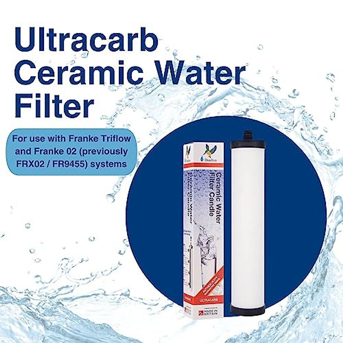 Doulton W9223021 UltraCarb Ceramic Water Filter Candle, White, Pack of 1