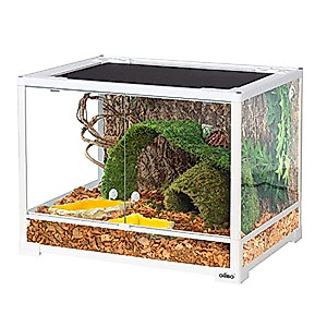 OIIBO 34 Gallon Reptile Tank, 24" x 18" x 18" Front Opening Reptile Terrarium for Reptiles Amphibians Pets, Bearded Dragon Lizard Gecko Snake Tank Reptile Glass Terrariums