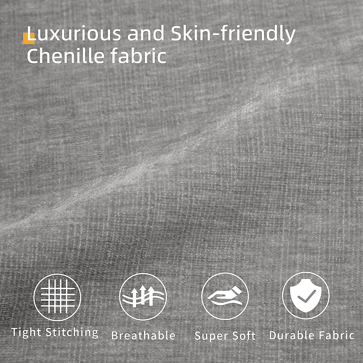 LLappuil Chenille U Shaped 6 Piece Sectional Sofa for Living Room Modular Sofa Sectional Couch with Reversible Chaise and Storage Ottoman, Grey