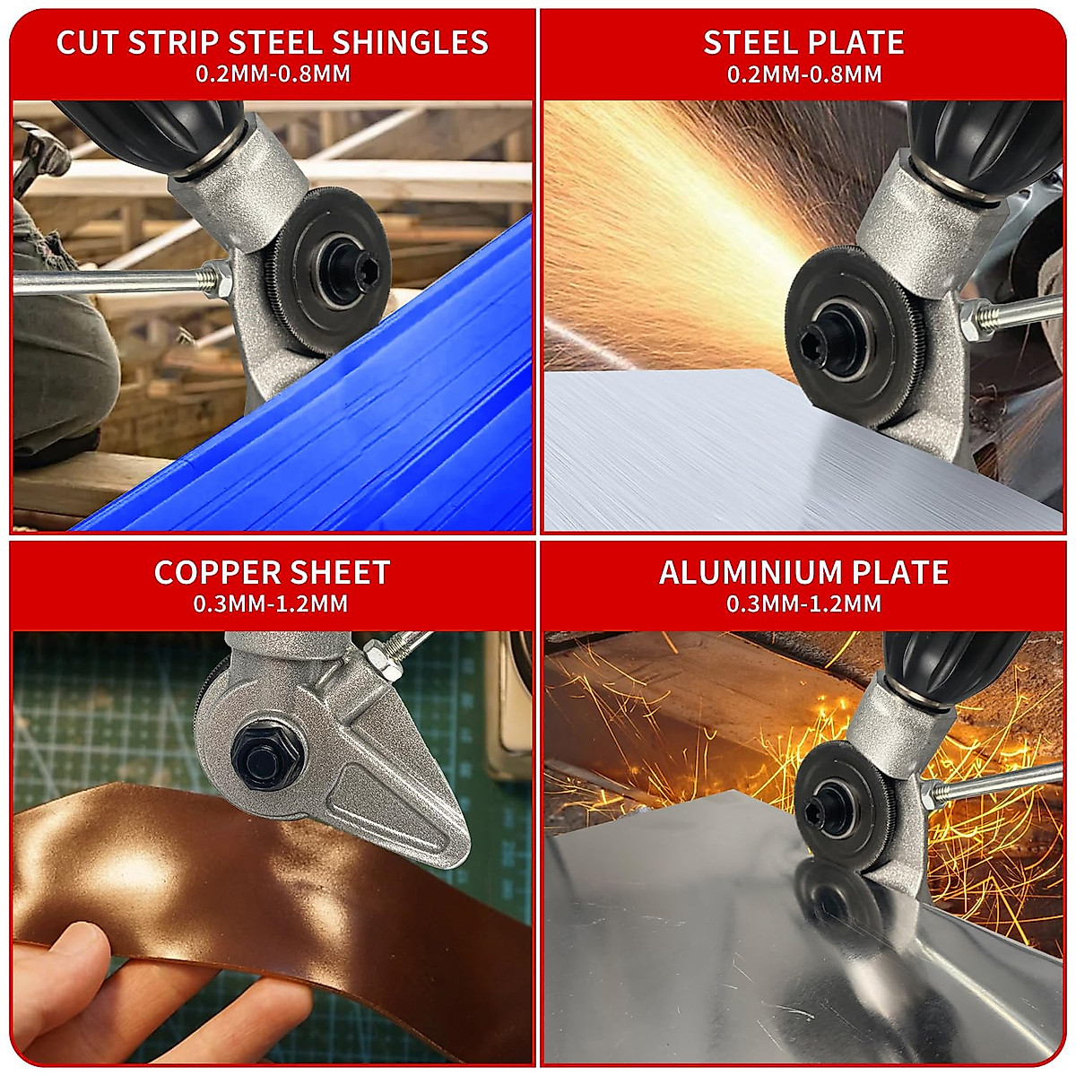 SauHandi Drill Cut Pro Metal Cutting Adapter-Electric Drill Plate Cutter,Upgraded Sheet Metal Cutter Drill Attachment,Drill Cut Pro,DIY Metal Nibbler Drill Attachment for Cutting Iron,Aluminum, Steel