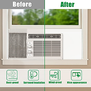 Forestchill Window Air Conditioner Side Insulated Foam Panel, Surround Insulation Panels Cover with Foam Seal Strip for Indoor Window AC Unit for Summer and Winter