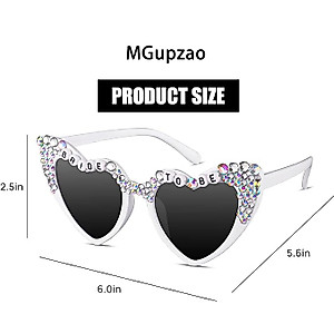 MGupzao Bride Sunglasses - White Bachelorette Glasses for Bride to Be, Bridal Shower Gift, Bachelorette Beach Accessories Party Favors
