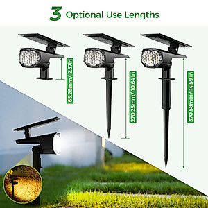 Airmee Solar Outdoor Lights 4 Pack, 30 LED Cold + Warm White Adjustable Spot Lights IP67 Waterproof, 10 Lighting Modes Spotlights Auto On/Off, 2 in 1 Solar Landscape for Yard Garden Driveway Walkway