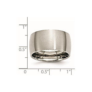 Stainless Steel Half Round Engravable 12mm Brushed Band Ring Size 11 Jewelry for Women