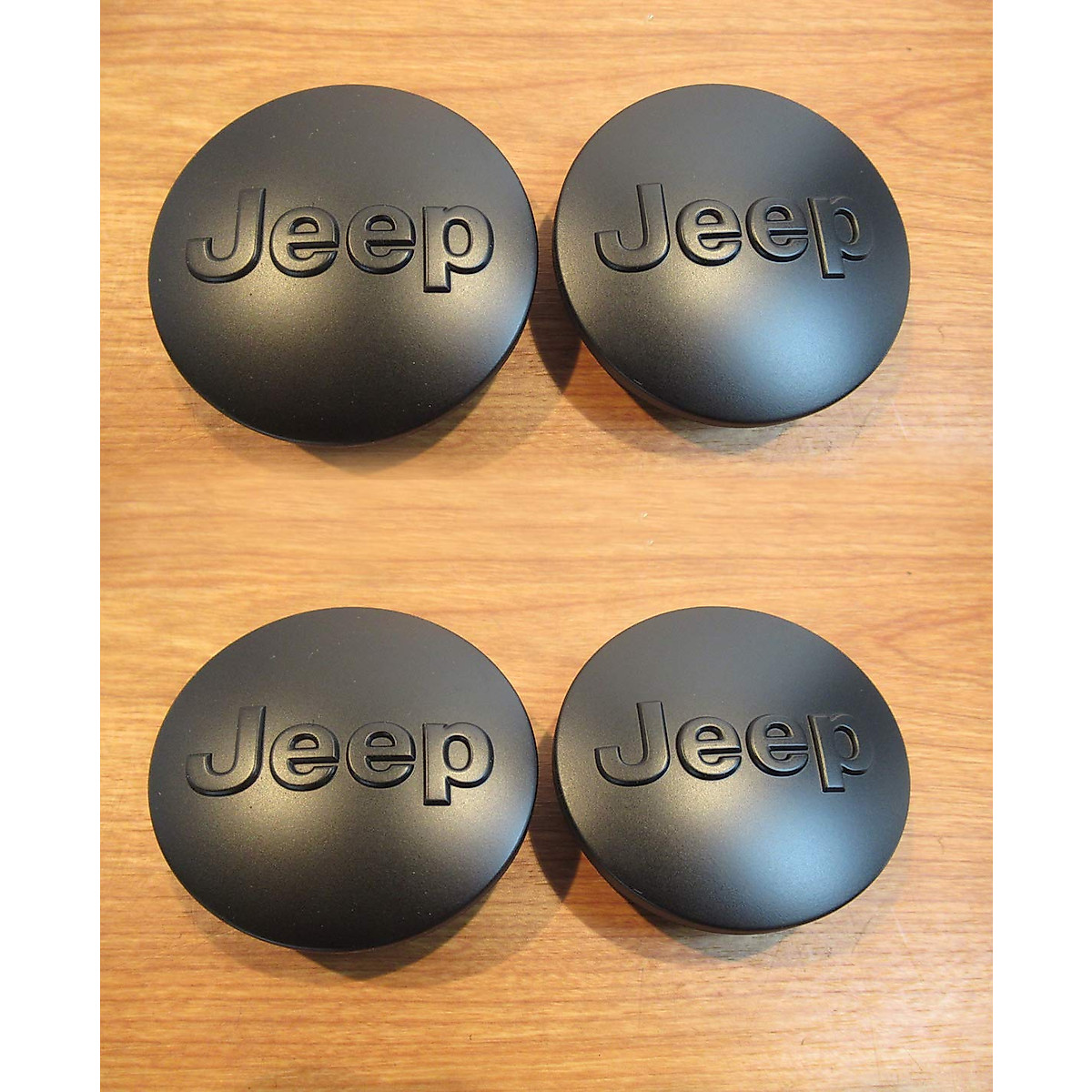 Mopar 2013-2021 Jeep Black Center Caps (4) for 17x6.5 17x7.5 & 18x7 Wheels OEM