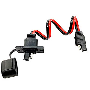 AYECEHI 12AWG SAE Cable,SAE to SAE Solar Weatherproof Socket Sidewall Port,SAE Cable Quick Disconnect Connect Panel Mount Universal Flush Mountable Connector - with Mounting Screws [Male to Male]