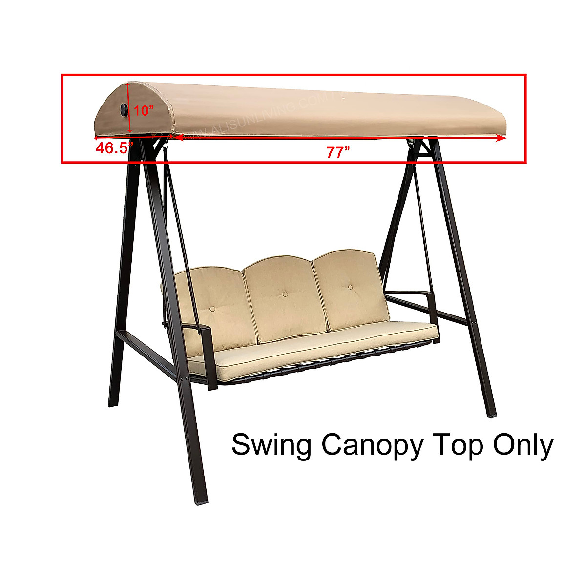 ALISUN Replacement Canopy Top for Model#GSS00132D Cunningham 3-Seater Patio Swing (Top Only)