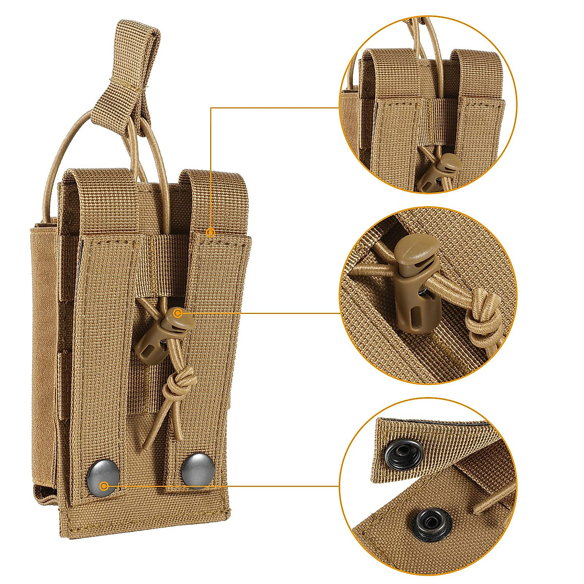 FRTKK Molle Mag Pouch, Open Top Single/Double/Triple Magazine Pouch Holder Carrier for M4 M16 AK AR Glock M1911 92F 9mm