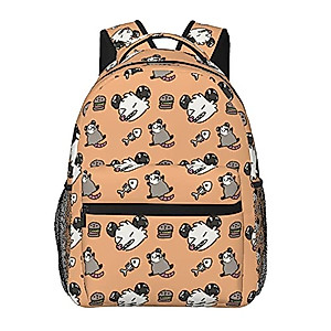 EVANEM Opossum Pattern Printed Laptop Backpack Casual Backpack Lightweight Travel Backpack Hiking Backpack Work Backpack For Aldult