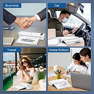 Phomemo Portable Printers Wireless for Travel, Inkless Printer Thermal M835, Mobile Printer Bluetooth Support 8.5"/A4/4.33"/3.15"/2.08" Thermal Paper Roll, Compact Printer Compatible with iOS&Android