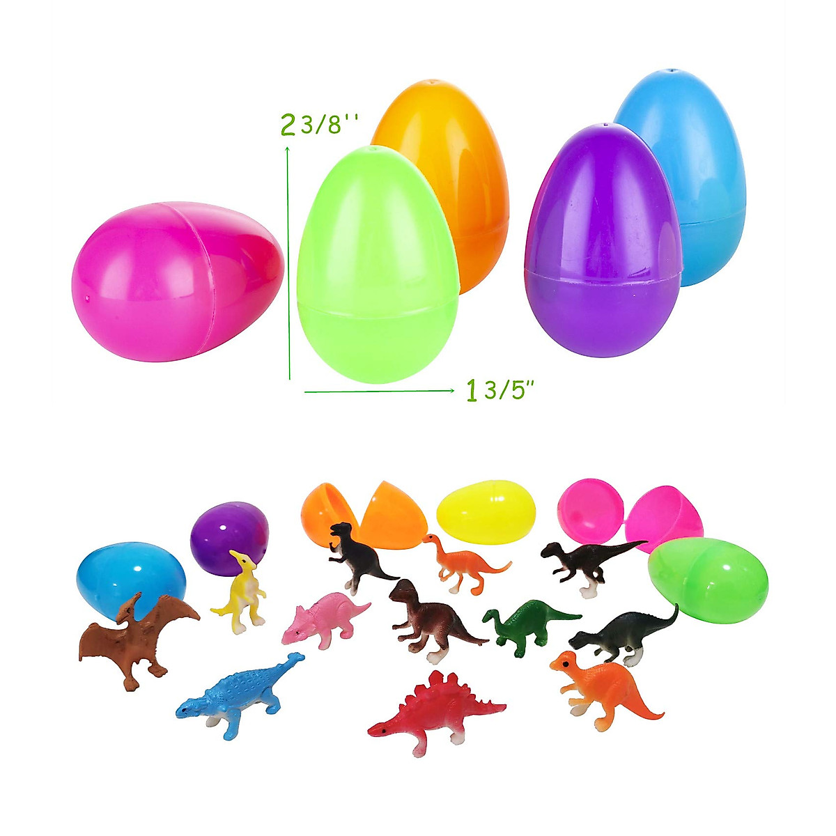 KASU 100 Pcs Prefilled Easter Eggs with Toys Inside Premium for Easter Theme Party Favor, Easter Eggs Hunt, Easter Basket Stuffers/Fillers, Classroom Prize Supplies