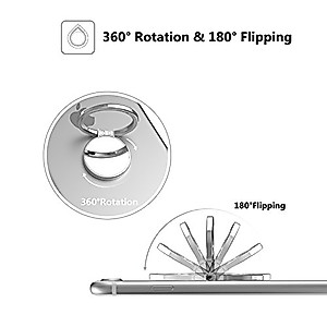VASIVO Mirror Phone Ring Holder, 360° Swivel Ring Holder Finger Holder Holder for iPhone 7/7 Plus, Galaxy S8/S8 Plus and Other Smartphones (Silver)