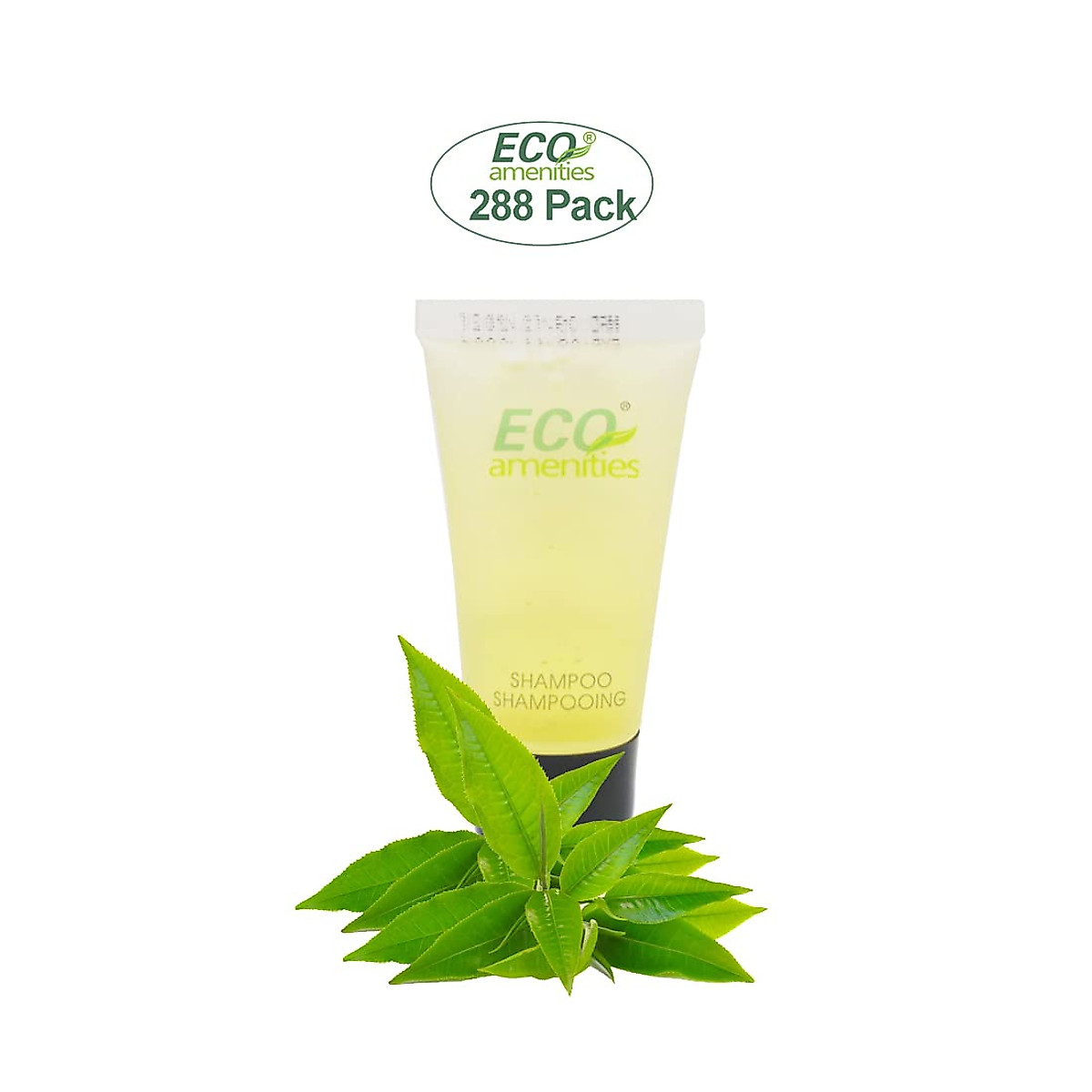 ECO amenities Travel Size Shampoo Bulk - Hotel Mini Shampoo Supplies for Guests - Refreshing Bulk Travel Size Toiletries for AirBnB and Rentals - 0.75 fl oz (22ml) per tube, 288 pack, Green Tea Scent