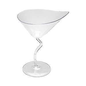 Restaurantware 3 oz Clear Plastic Dekko Martini Glass - 3 3/4" x 3" x 4 3/4" - 20 count box
