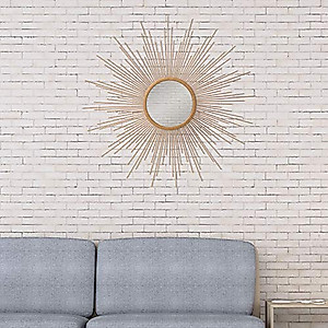 Patton Wall Decor 30" Gold Spoked Sunburst Wall Accent Mirror