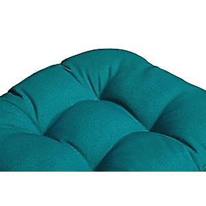 Sewker Outdoor/Indoor Tufted Wicker Seat Cushions, 19" x 19" for Patio Chair Furniture Set of 2 - Teal