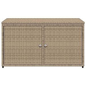 ULUYYUC Patio Storage Cabinet, Storage Box Storage Locker Outdoor Storage Box Garden Box Suitable for Kitchen Adults Outside Patio Beige 43.3"x21.7"x23.8" Poly Rattan