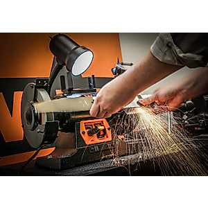 WEN BG625V 2.5-Amp 6-Inch Variable Speed Bench Grinder with Flexible Work Light , Black