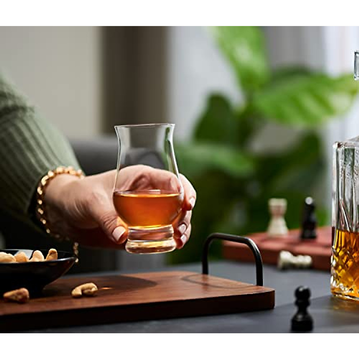 Whiskey glasses Set of 2 - Clear Shot Glasses Bar Set Kiddush Cup, DOF Rocks Glasses Gift Set - Brandy Snifter Whisky Glass for Liquor, Scotch, Bourbon, Tequila, Gin, Tonic, Cognac, Vodka, Cocktail