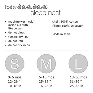 Baby Deedee Sleep Nest Sleeping Sack, Warm Baby Sleeping Bag fits Newborns and Infants,Medium (6-18 Months)