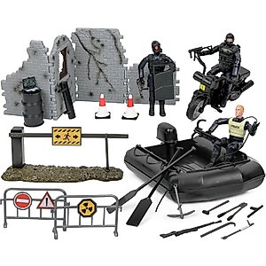 Click N' Play Army Action Figures & Click N Play Military Police Elite SWAT Patrol Team Play Set, 32-Piece Play Set & Accessories, 3 SWAT Team Action Figures w/ Guns & Vehicle Army Playsets for Boys