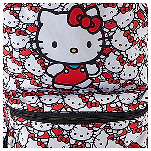 Hello Kitty Allover School Backpack - Hello Kitty Iconic Backpack - Officially Licensed Hello Kitty School Bookbag (White)