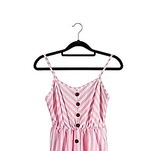 Zober Velvet Hangers 20 Pack - Clothes Hanger W/Tie Bar - Non-Slip, Swivel Hook, Slim Felt Hangers - Suits, Clothes, Pants, Coat Hanger - Black