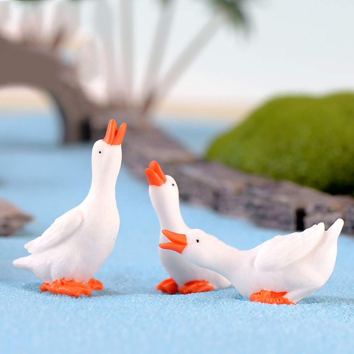 zdfYYkzdf 3Pcs Miniature Goose Desktop Ornaments Bonsai Mininature Landscape Decoration for Fairy Garden Home Car Crafts Decor 3pcs