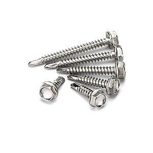 410 Stainless Steel Self Tapping TEK Screws Assortment,#8#10#12 Hex Head Self Drilling Screws for Metal