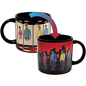 Star Trek Transporter Heat Changing Mug - Add Coffee or Tea and Kirk, Spock, McCoy and Uhura Appear on the Planet's Surface - Comes in a Fun Box,14 oz