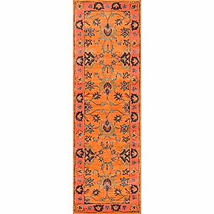 nuLOOM Hand Tufted Montesque Runner Rug, 2' 6" x 10', Orange