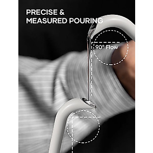 Cocinare Electric Gooseneck Kettle with Temperature Control, Pour Over Coffee & Tea, 1200W for 180-sec Quick Boil Time, Stainless Steel Kettle Water Boiler, 30oz/0.9L (White)