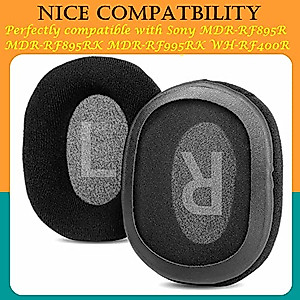 TaiZiChangQin Upgrade Ear Pads Ear Cushions Replacement Compatible with Sony MDR-RF895R MDR-RF895RK MDR-RF995RK WH-RF400R Headphone ( Black Velour Earpads )