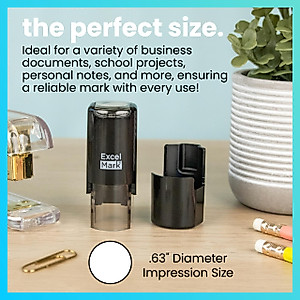 Smiley FACE - ExcelMark Self-Inking Round Teacher Stamp - Purple Ink