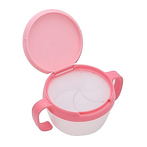 eecoo Snack Cup with Double Handle for Kids, Snack Catcher Lid Snack Container for Toddler and Baby,Portable Biscuits Candy Box (RED2)