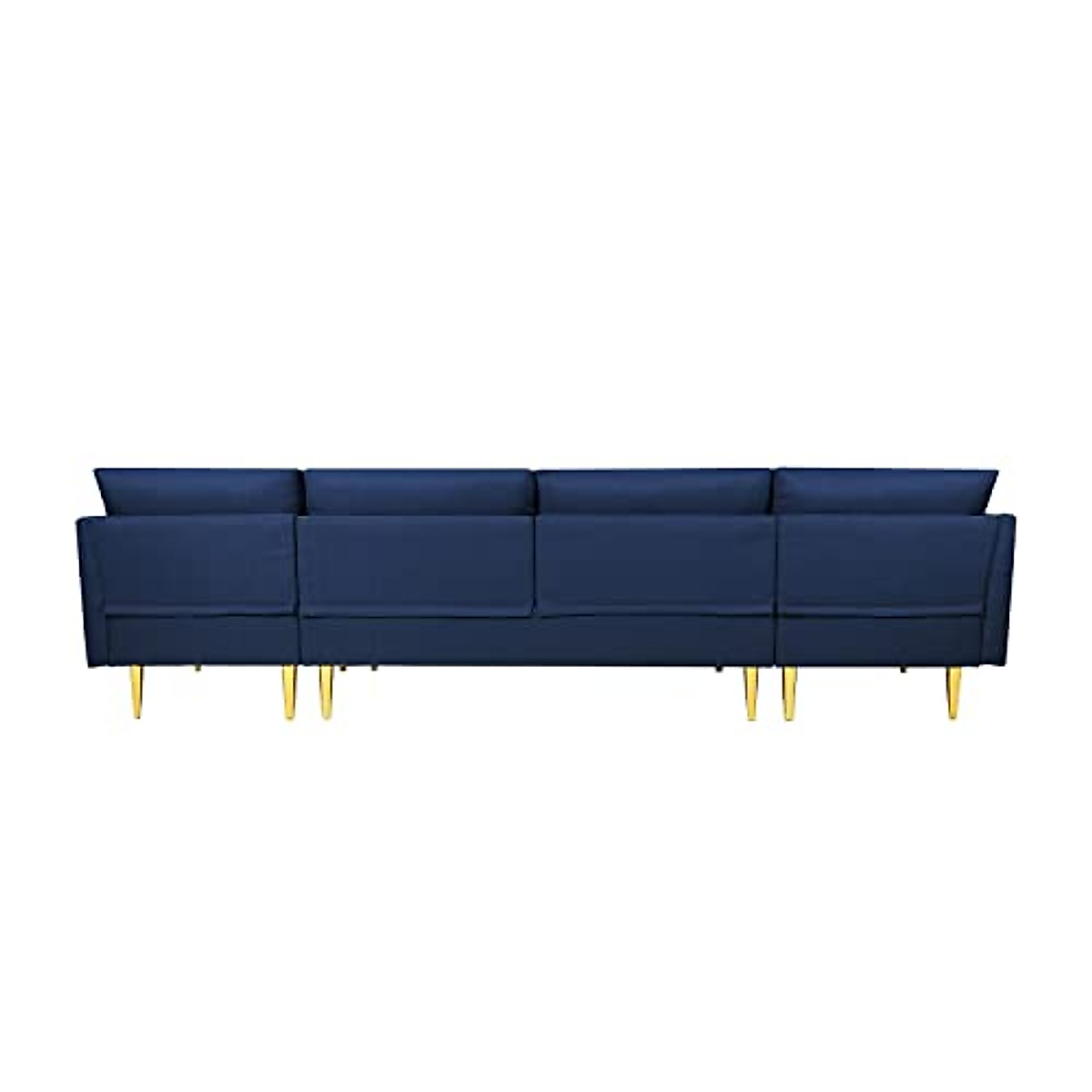 JULYFOX U Sectional Couch Sofa Blue, 122 inch Wide L Shaped Corner Sectional Couch with Chaise and Ottoman Mid Century Modern for Living Room