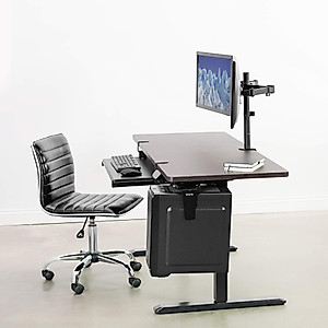 VIVO Electric Height Adjustable 60 x 24 inch Stand Up Desk, Espresso Solid One-Piece Table Top, Black Frame, Standing Workstation with Elegant Touch Screen Controller, DESK-KIT-2E6E