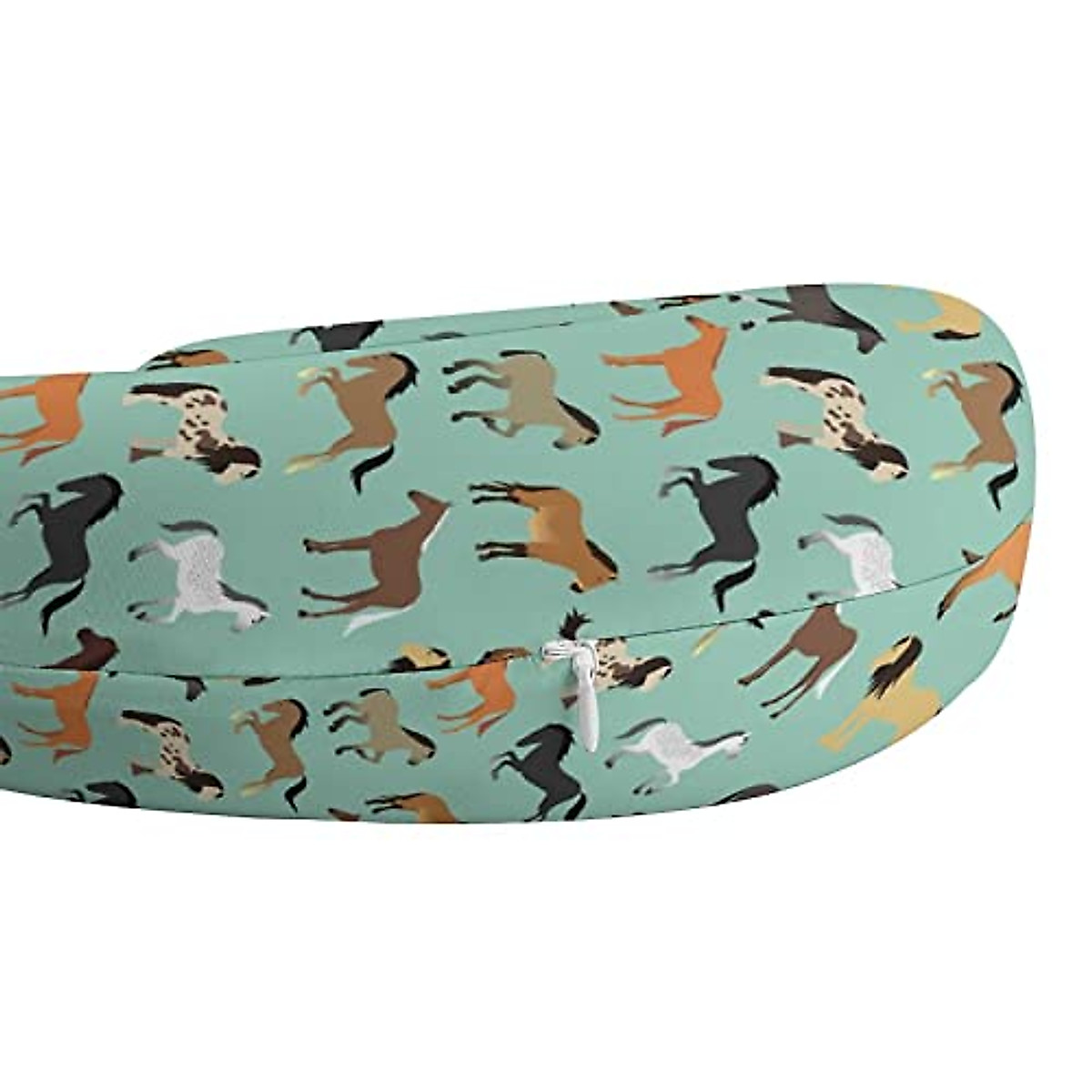 Meaudiwes U Shaped Pillow for Neck Support, Animal Print Horse Breathable Travel Neck Pillow, Lightweight Neck Pillow for Travel, Airplane, Office